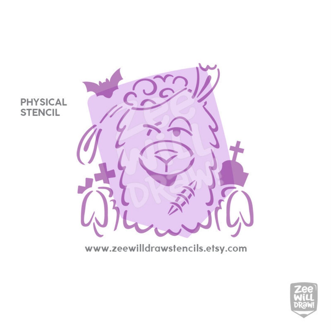 Zombie Llama PYO Stencil - Etsy