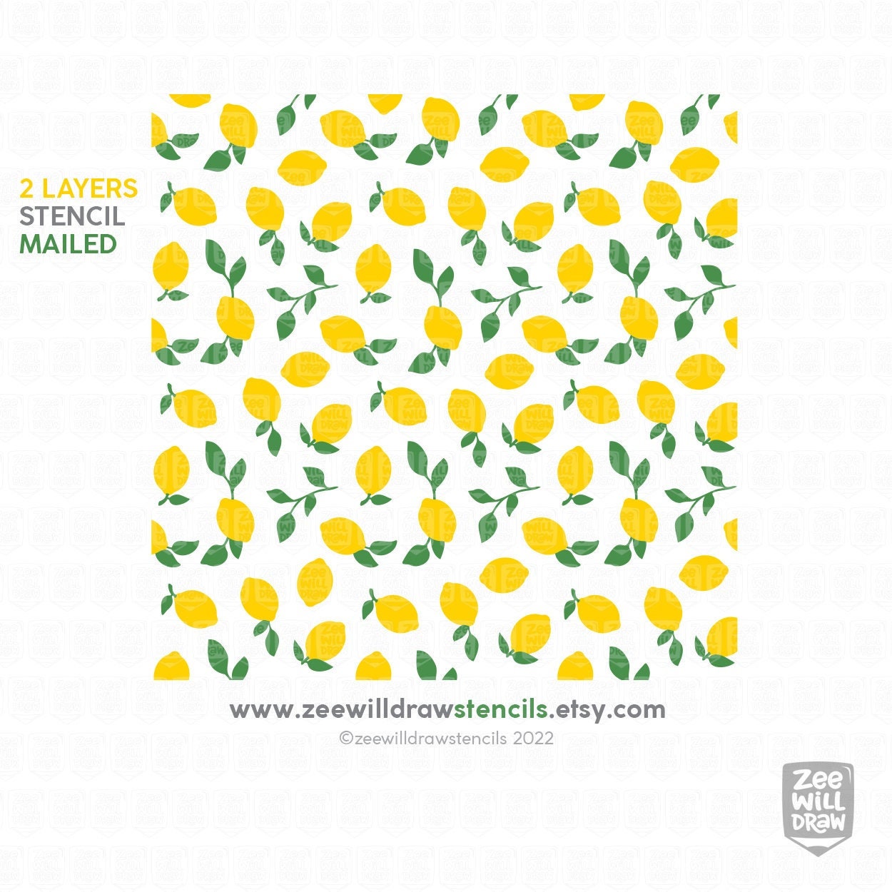 Lemon Pattern Stencil for Cookies Cakes and Crafting 2 - Etsy