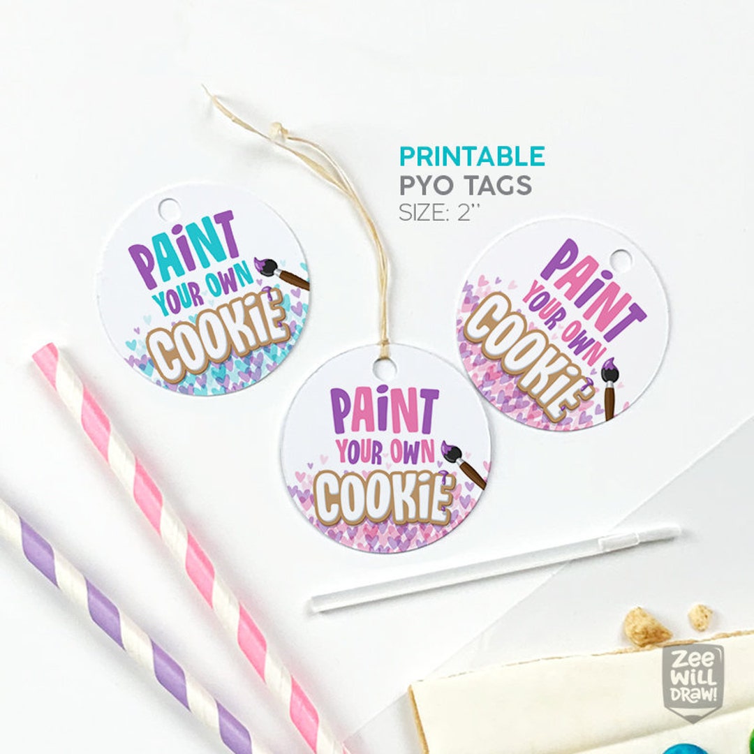 Valentine's PYO Cookie PRINTABLE Tags - Etsy