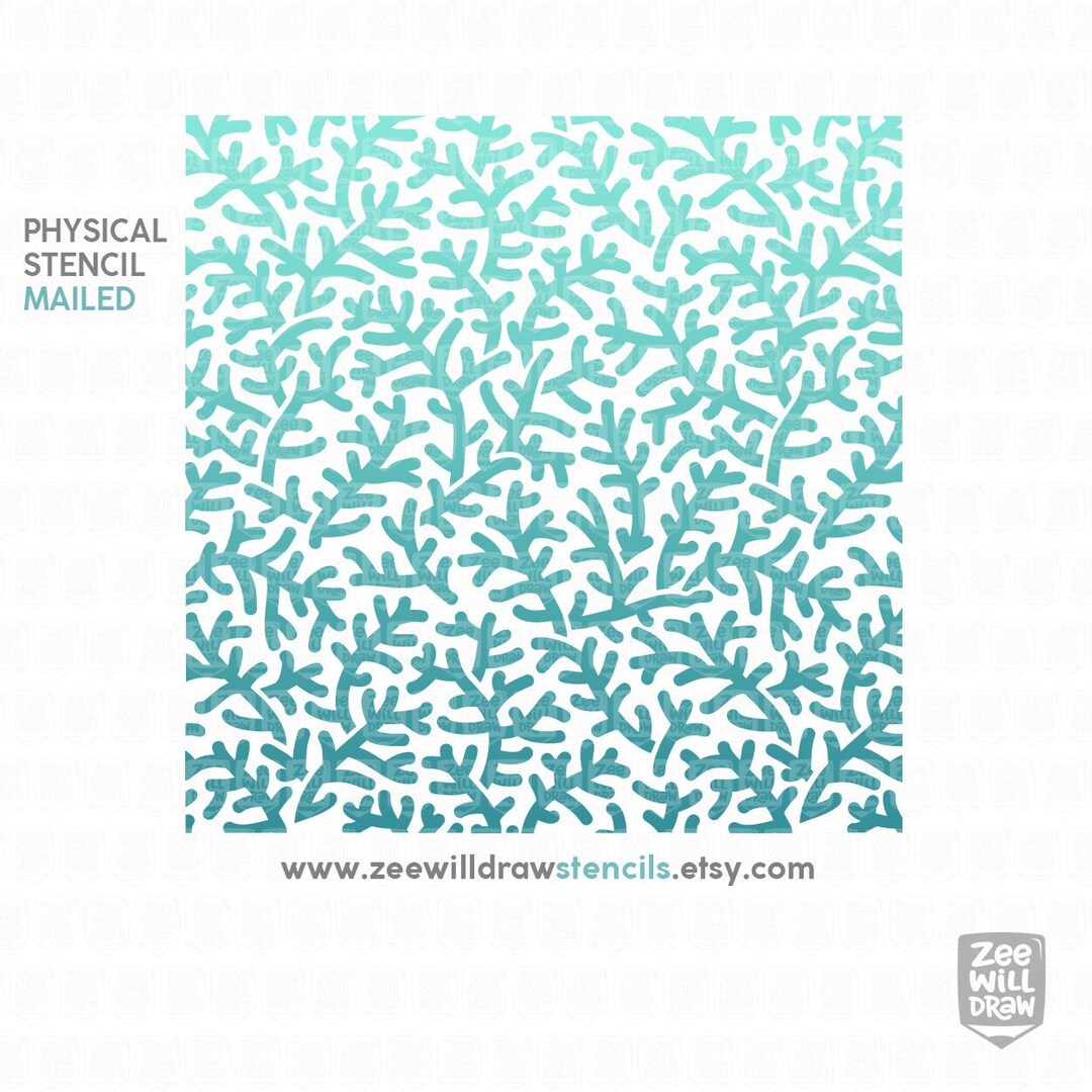 Coral Reef Stencil for Cookies, Cakes and Crafting - Etsy