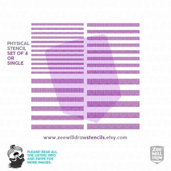 Lines stencil Set of 4 or single | Etsy