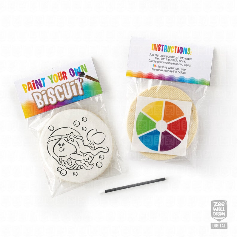 Paint Your Own Biscuit Printable Bag Toppers Set of 3 - Etsy