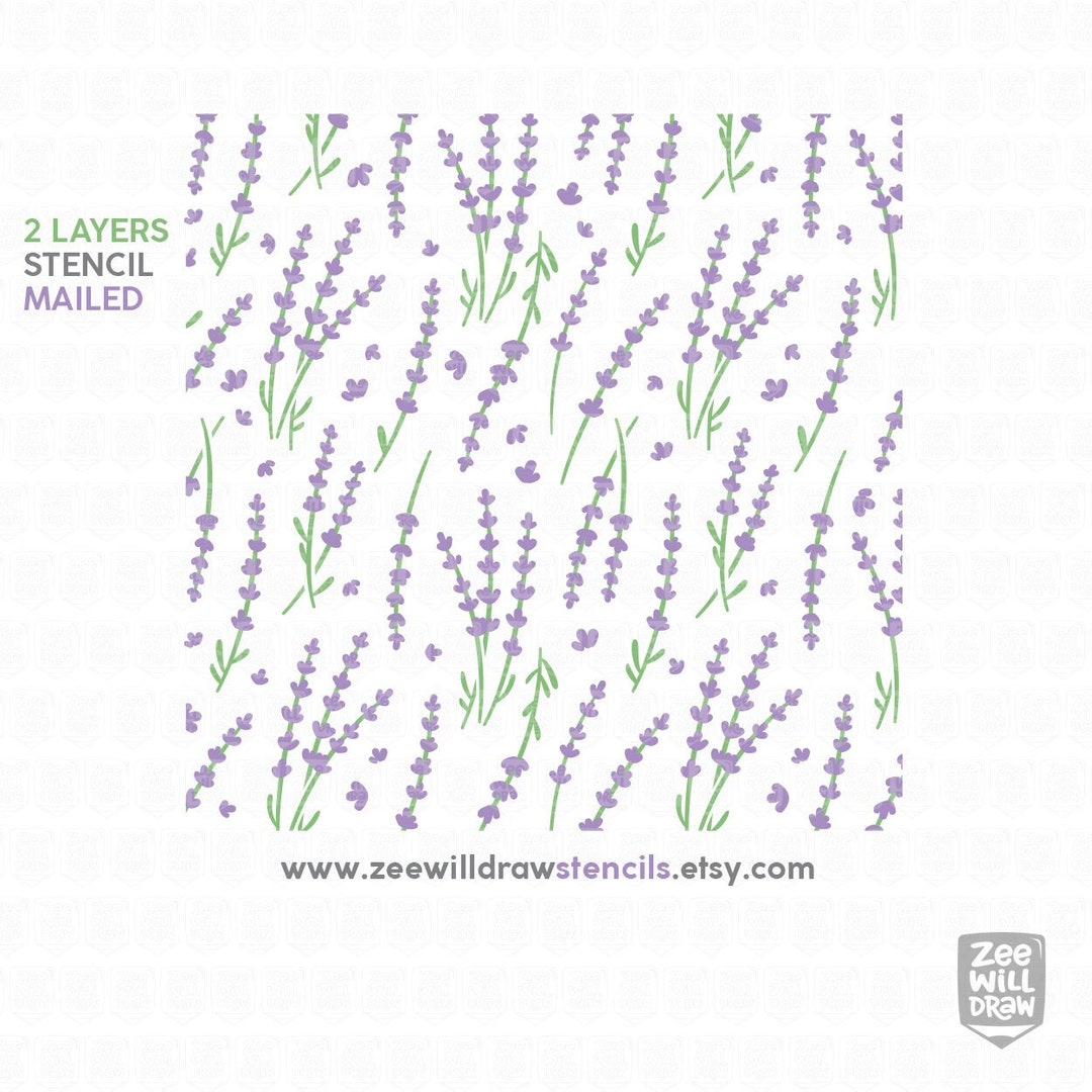 Lavender Stencil for Cookies, Cakes and Crafting - 2 Parts - Etsy