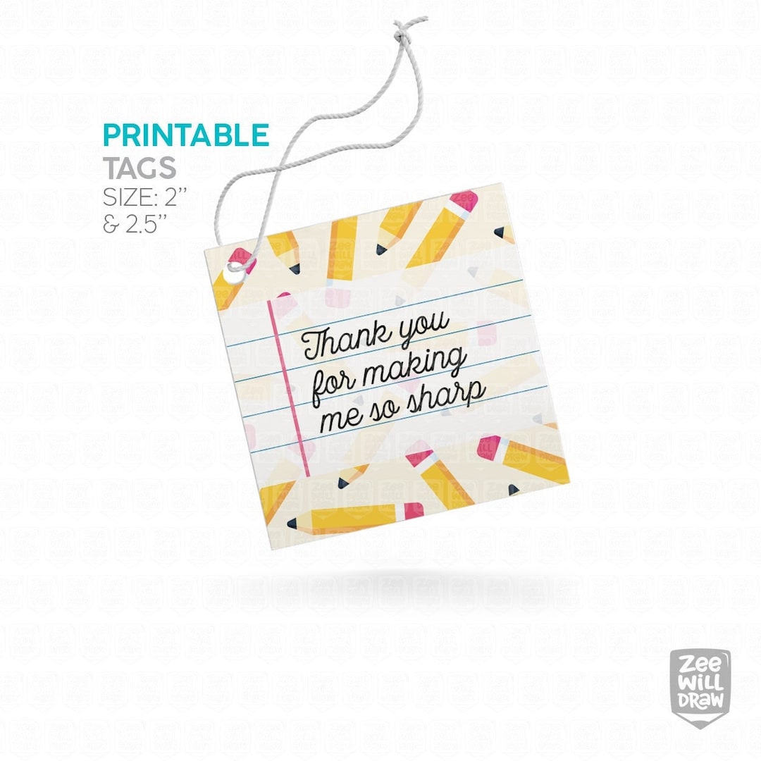 Thank You for Making Me so Sharp Square PRINTABLE Tags - Etsy