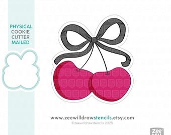 Pretty, Delicate, Girly Cherry With Bow Cookie Cutter, Food Grade PLA ...