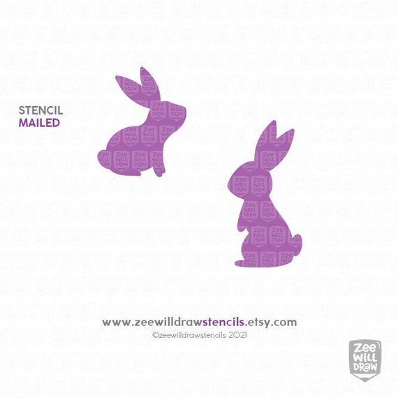 Bunny Silhouette Stencil | Etsy