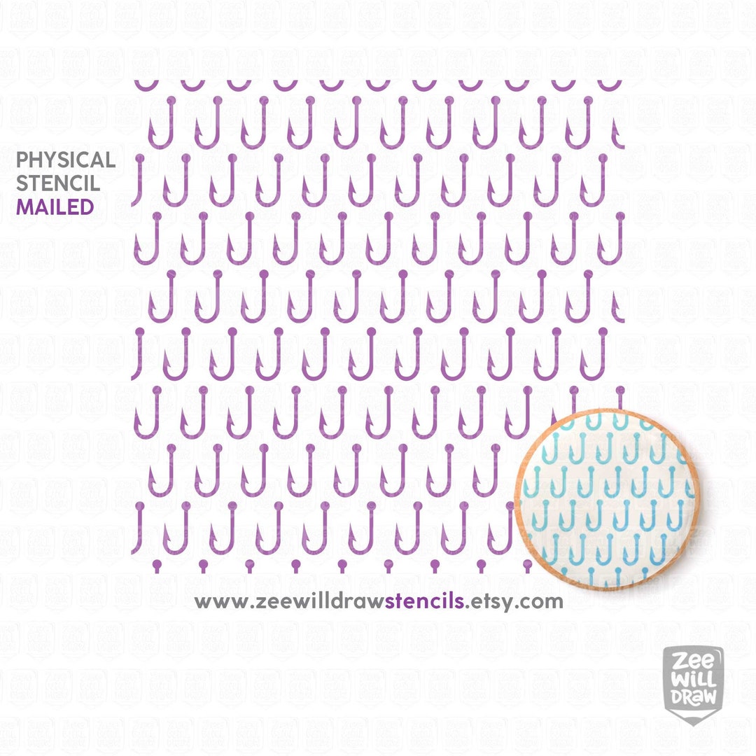 Fishing Hook Stencil for Cookies, Cakes and Crafting - Etsy