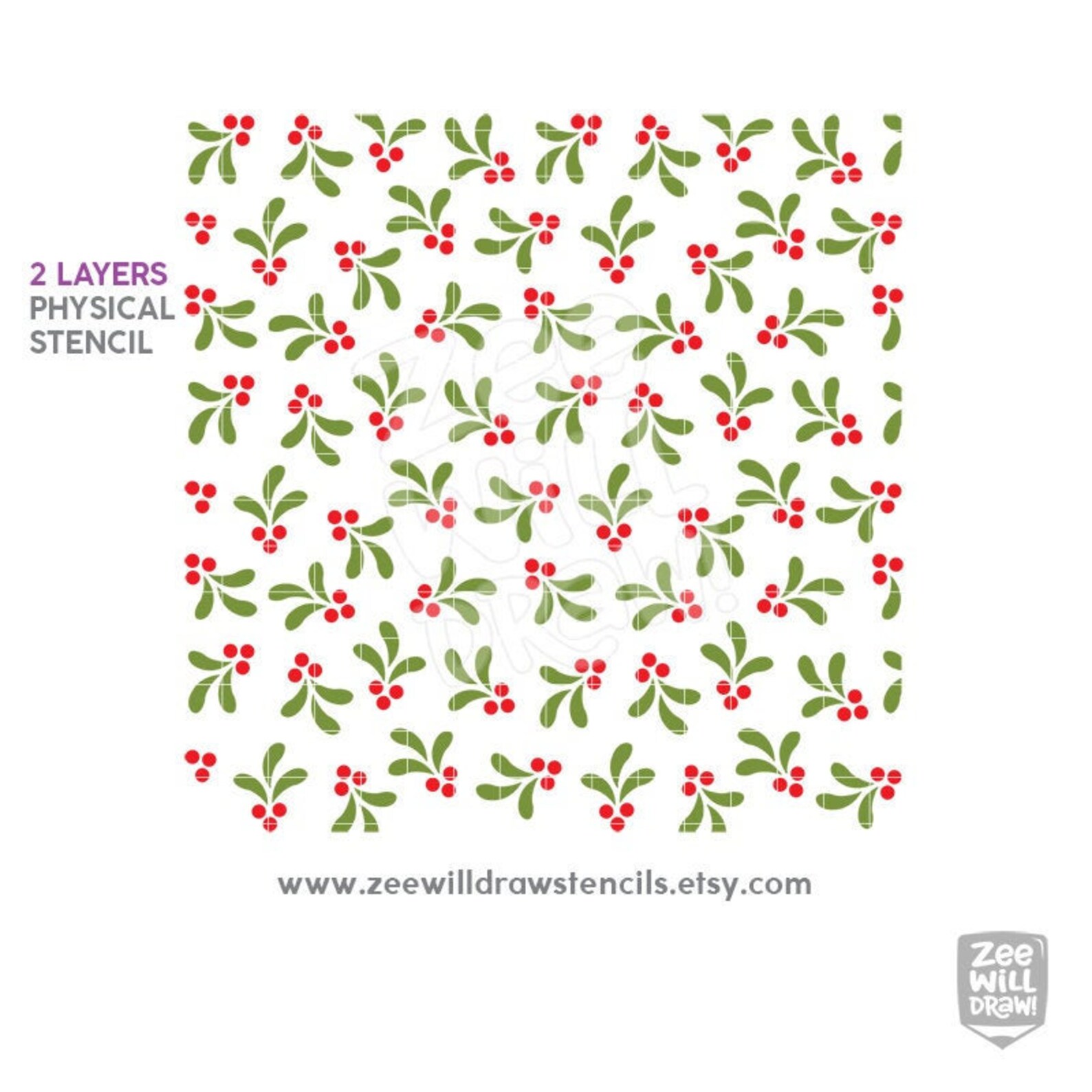 Mistletoe Stencil for Cookies, Cakes and Crafting - Etsy
