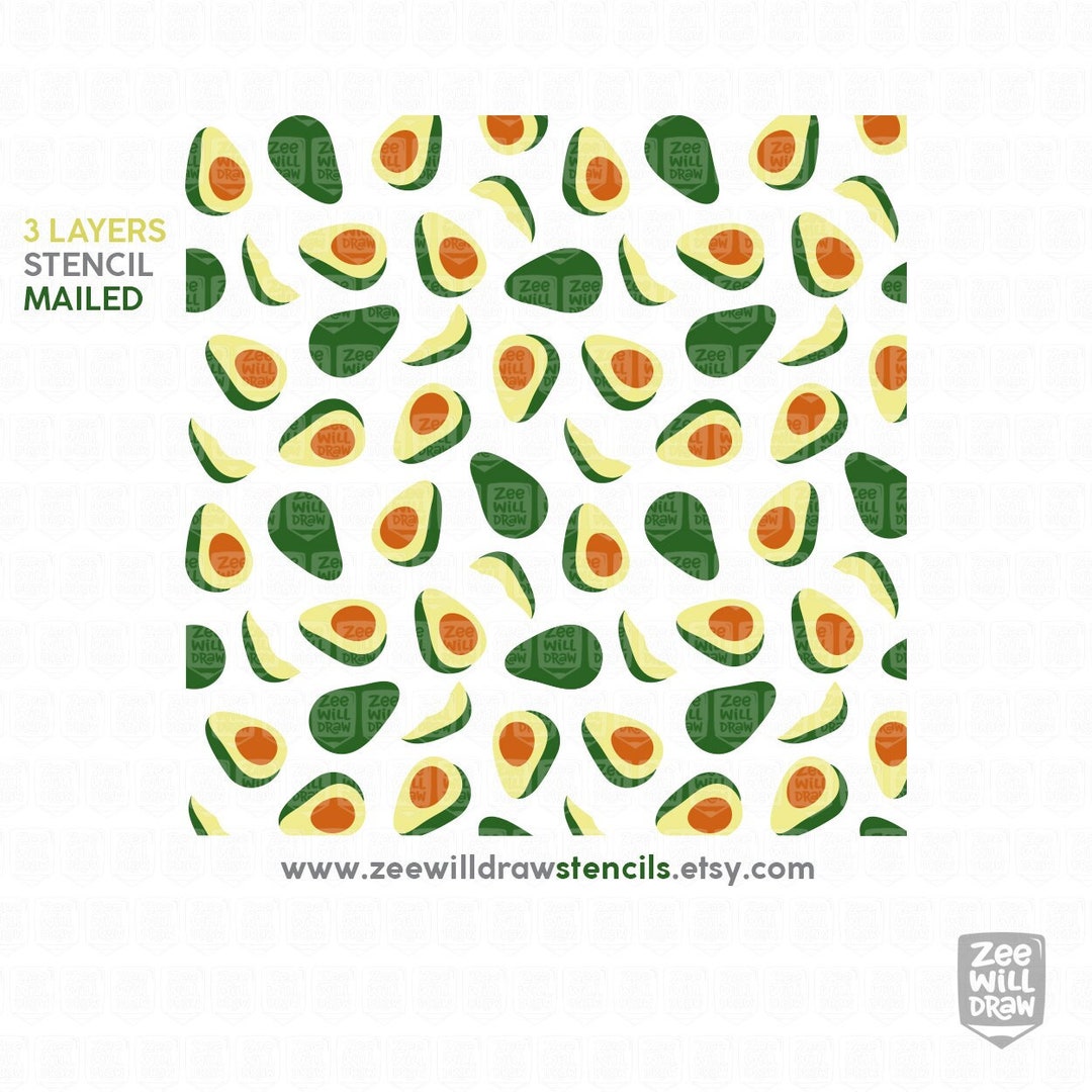 Avocado Stencil for Cookies, Cakes and Craft - 3 Layers - Etsy