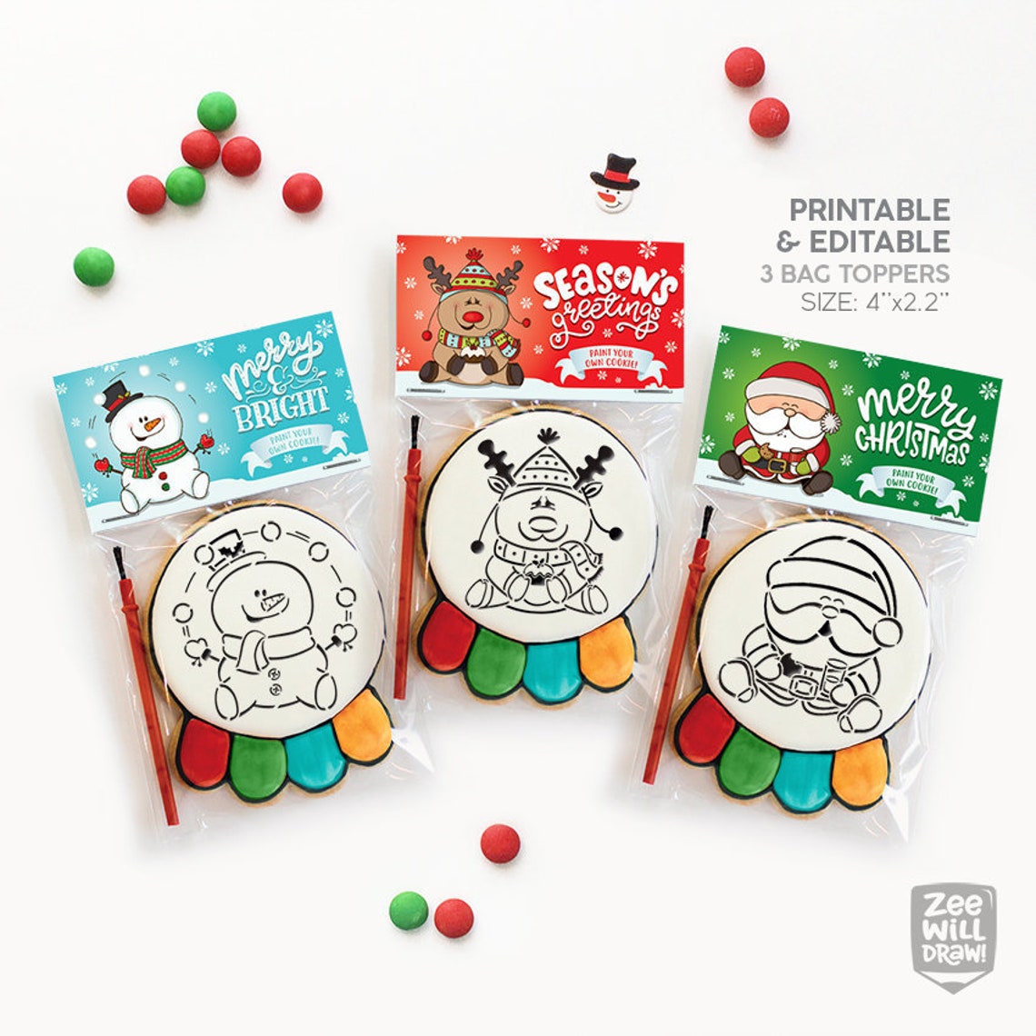 Christmas Bag Toppers PRINTABLES | Etsy