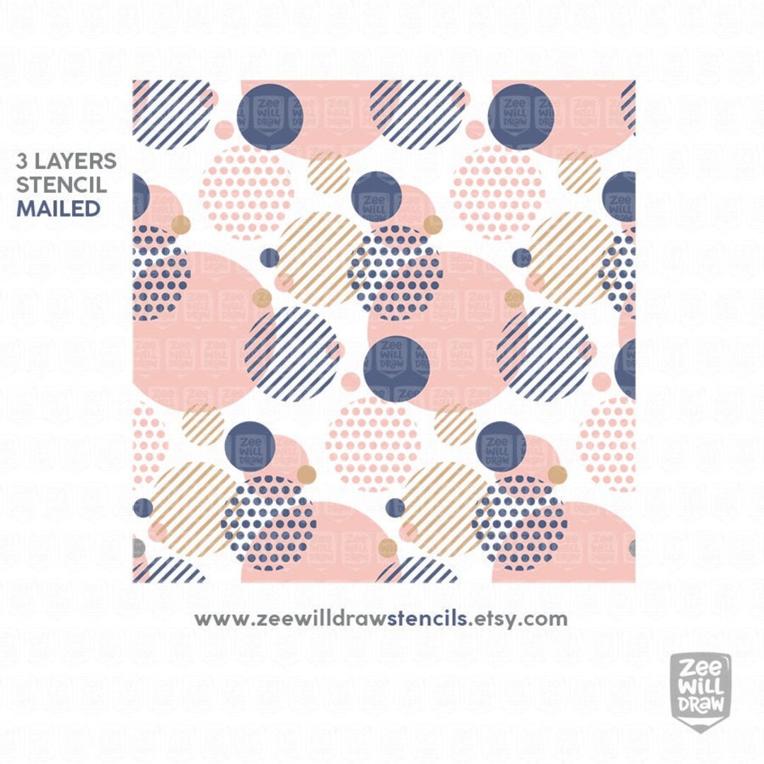 Modern Dots Pattern - 3 Layers Stencil - Etsy