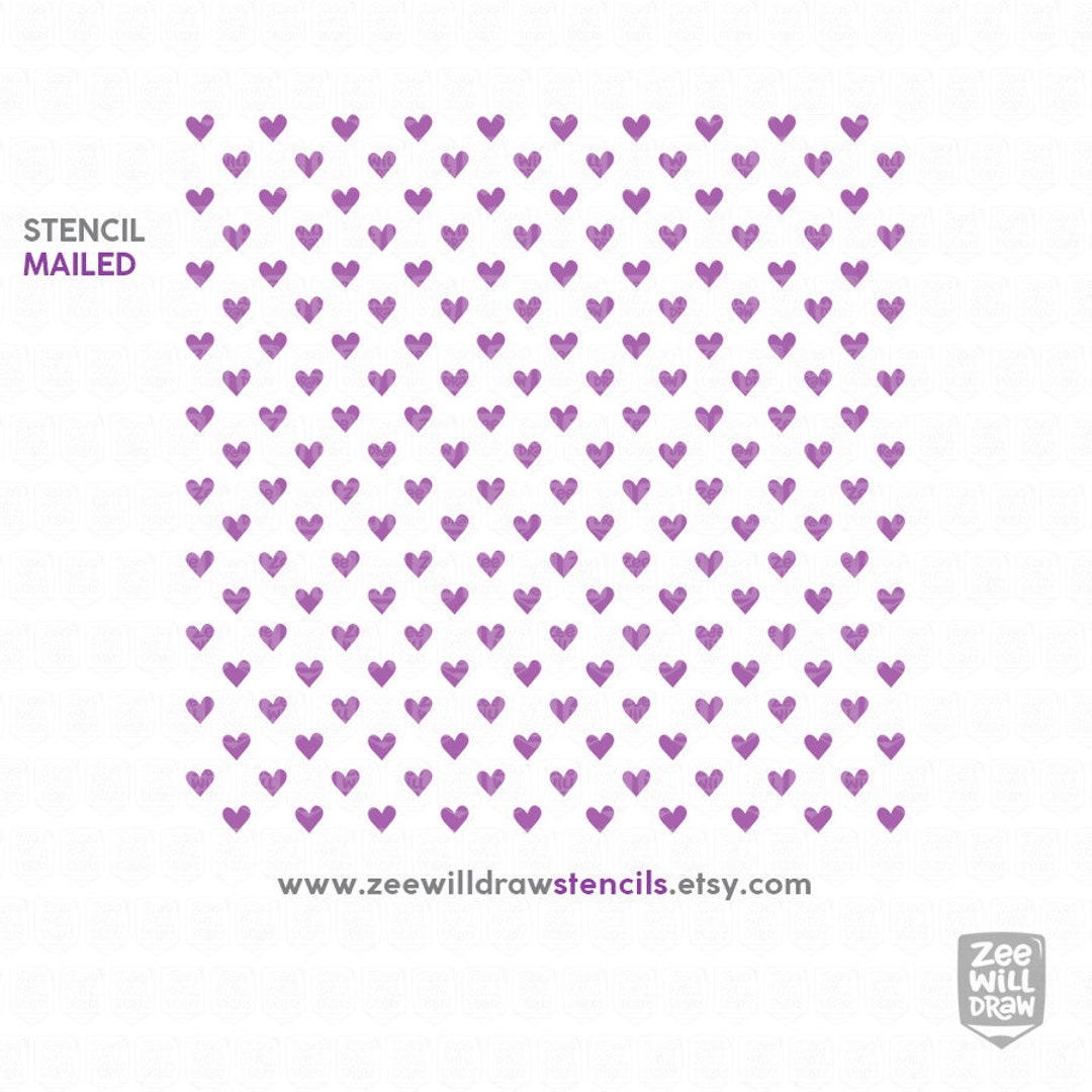 Small Hearts Pattern Stencil - Etsy