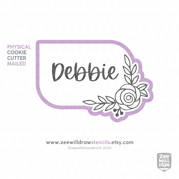 Floral Plaque Cookie Cutter - Etsy