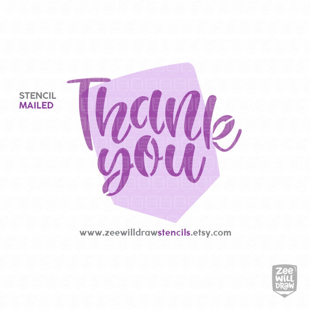 Thank You Stencil - Etsy