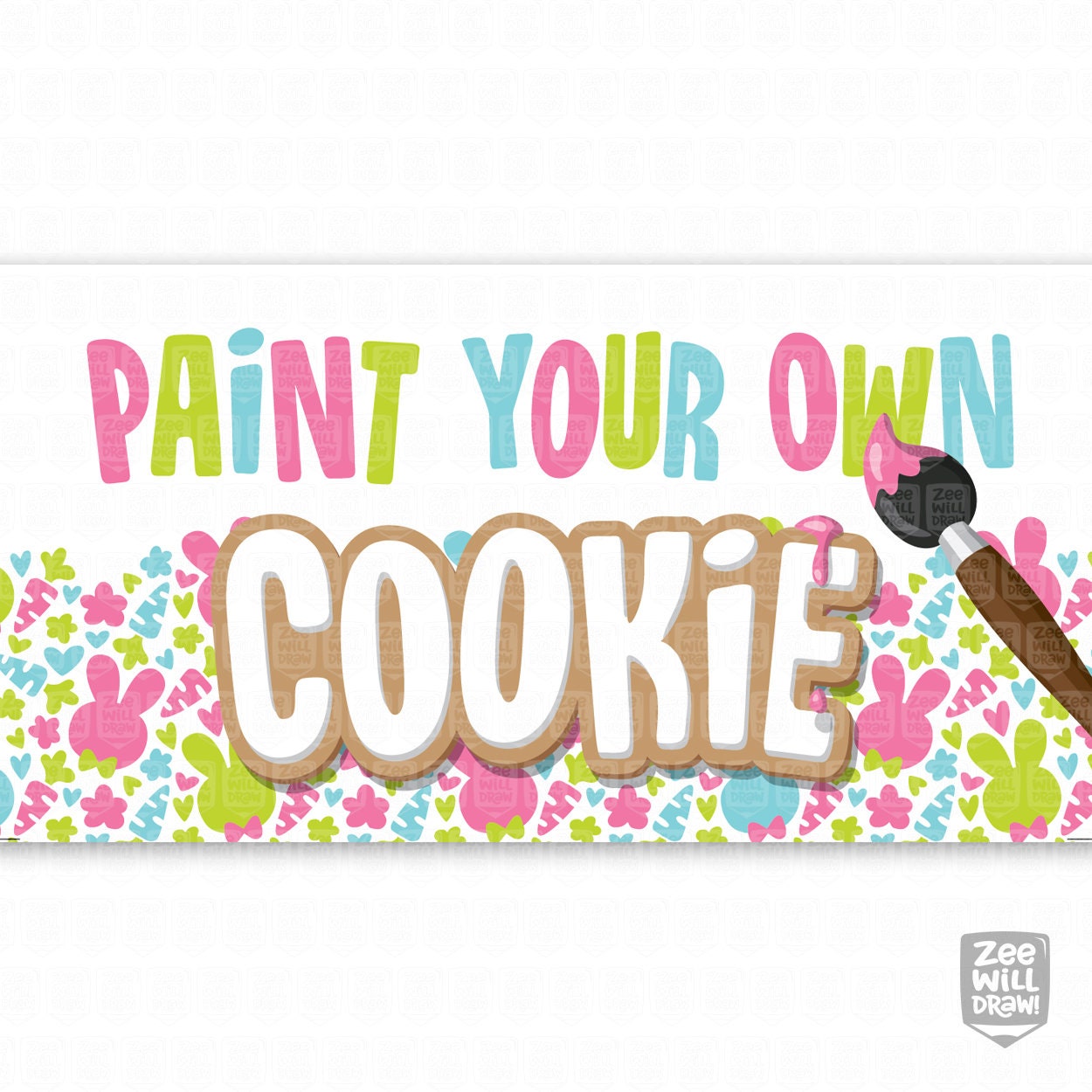 Easter Paint Your Own Cookie Printable Bag Toppers Set of 3 - Etsy UK