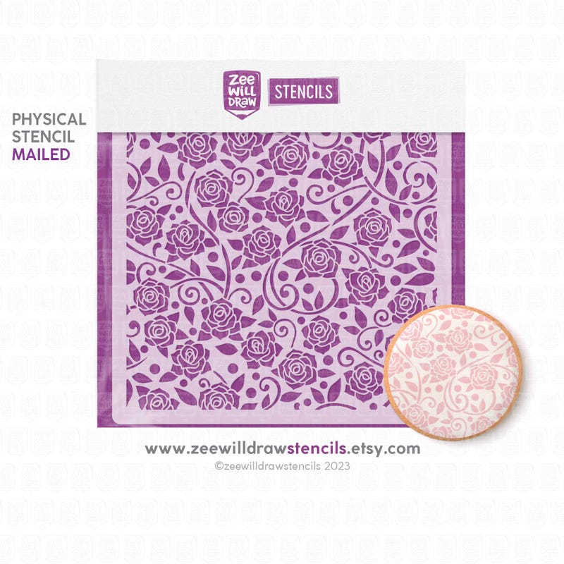 Rose Cookie Stencil - Etsy