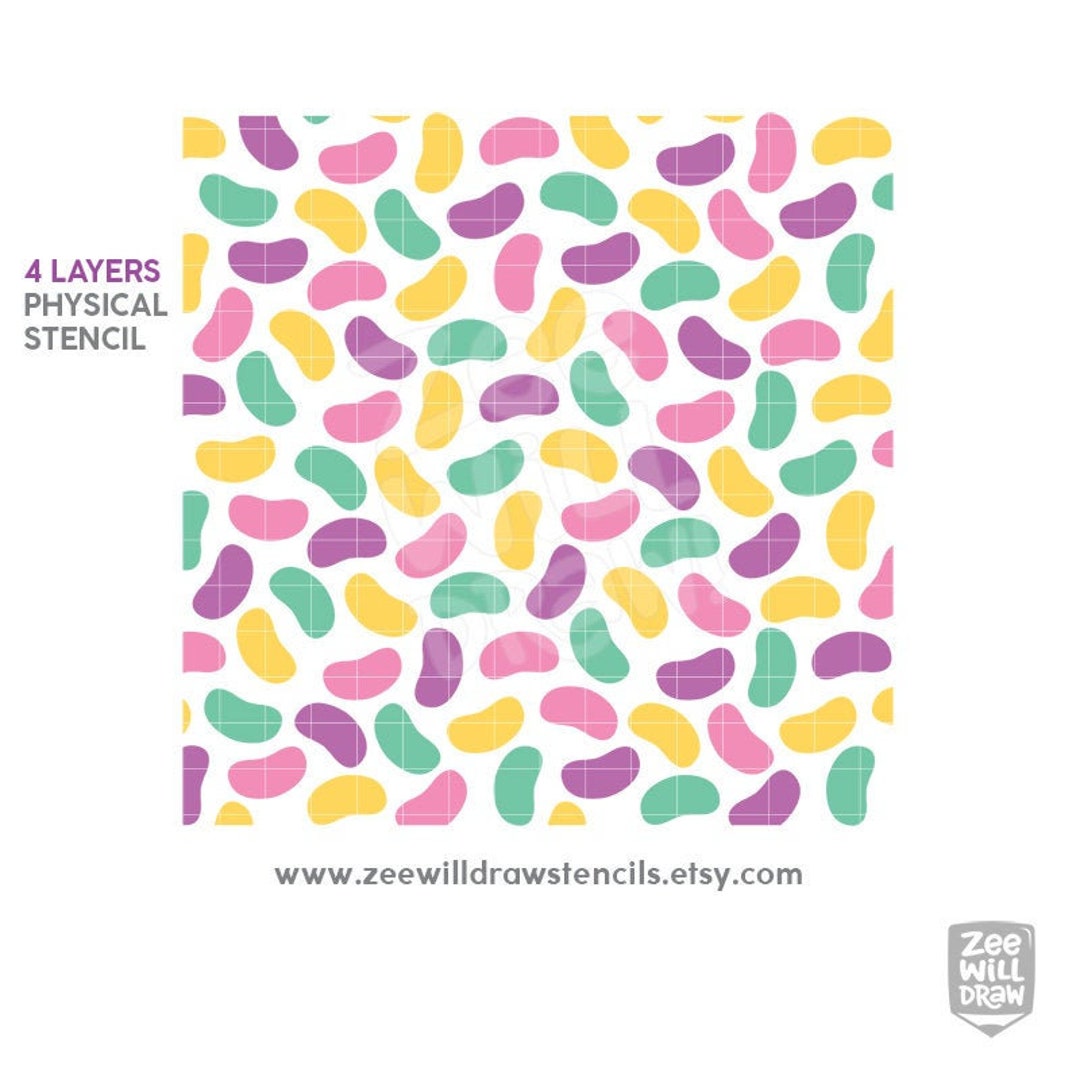 Jelly Bean 4 Layer Stencil - Etsy