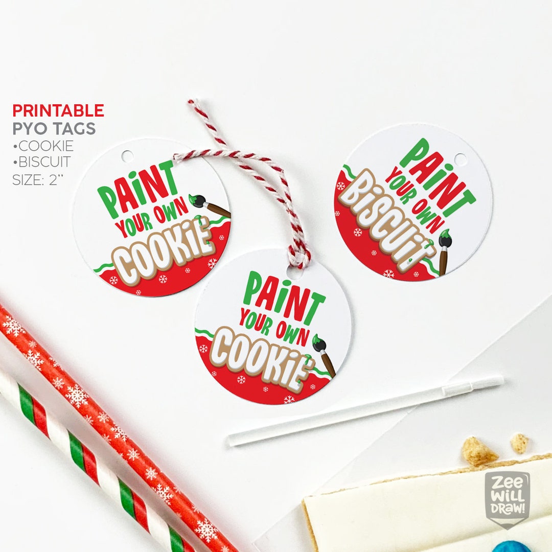 Christmas PYO Cookie / Biscuit PRINTABLE Tags - Etsy