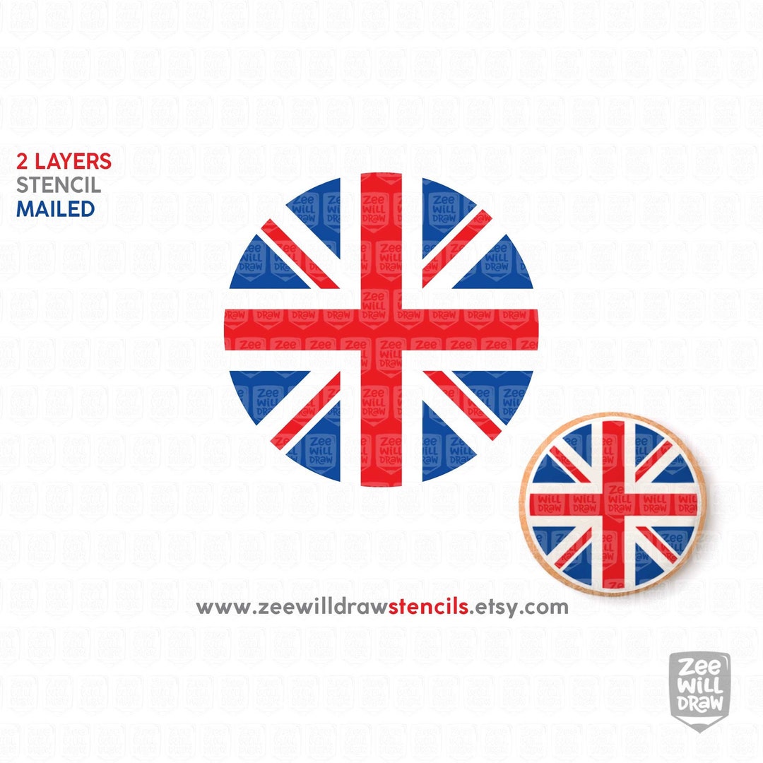Union Jack Flag Stencil for Cookies, Cakes and Crafting - 2 Layers - Etsy