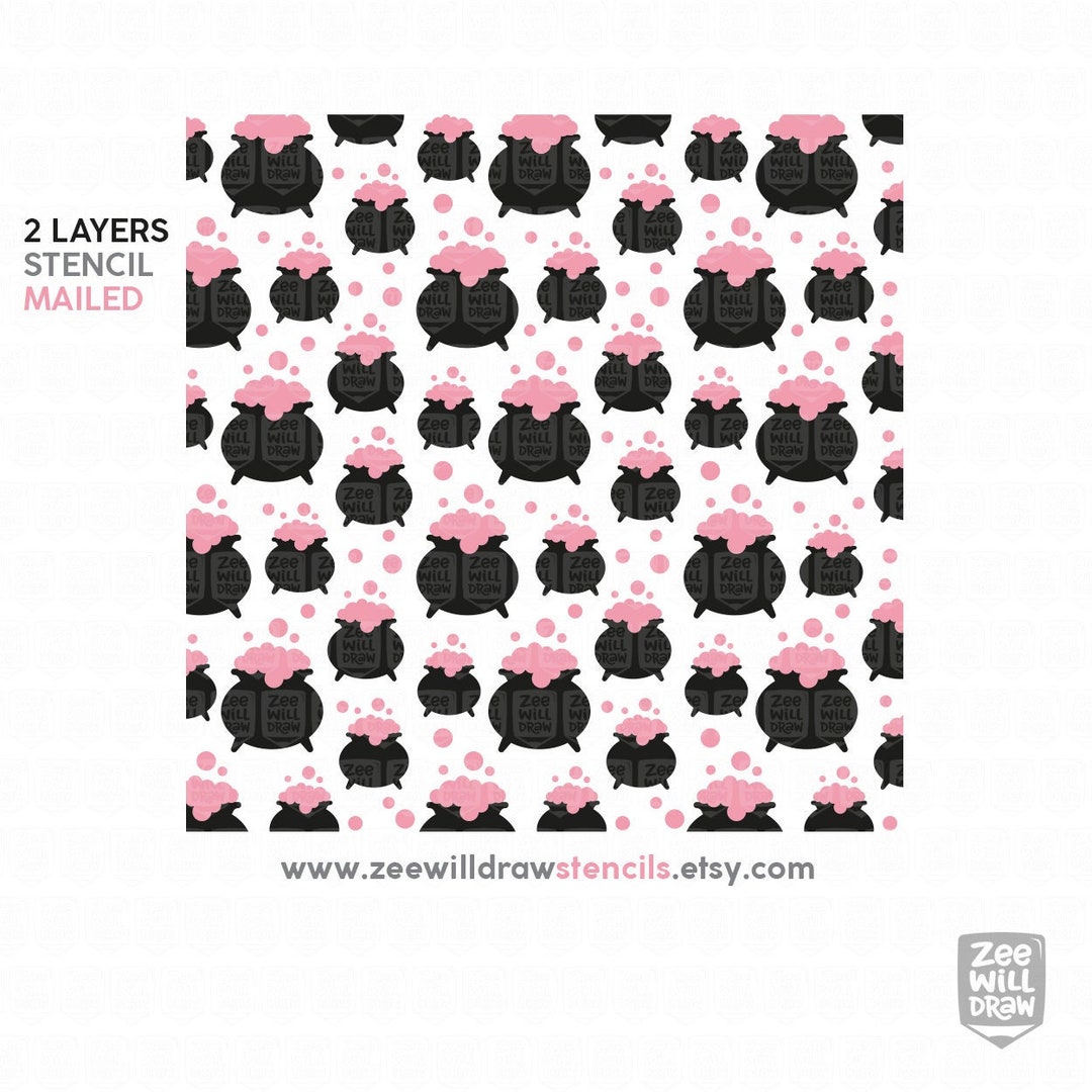 Cauldron Stencil for Cookies, Cakes and Crafting - 2 Layers - Etsy