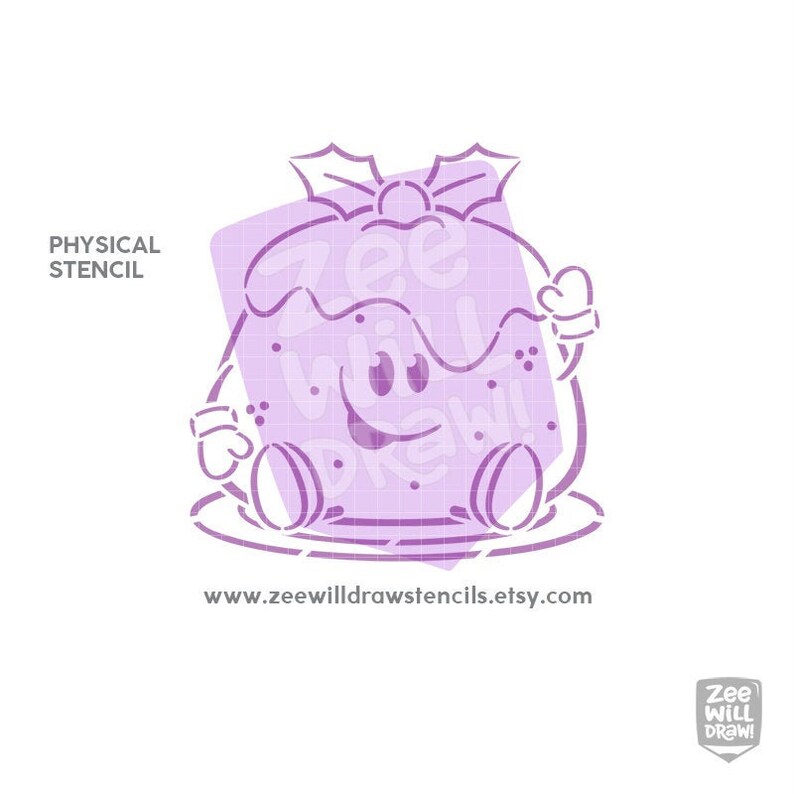 Christmas Pudding PYO Stencil "zee Will Draw" - Etsy