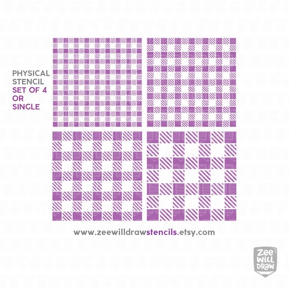 Buffalo Plaid Stencil Set of 4 or Single | Etsy