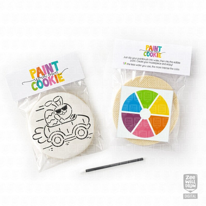 Paint Your Own Cookie Easter Printable Bag Topper - Etsy