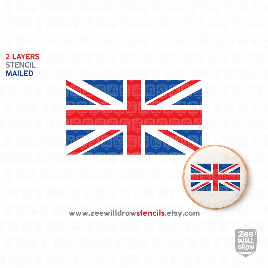 Union Jack Flag Stencil for Cookies, Cakes and Crafting - 2 Layers - Etsy