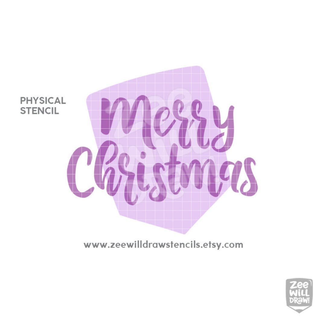 Merry Christmas Lettering Stencil - Etsy