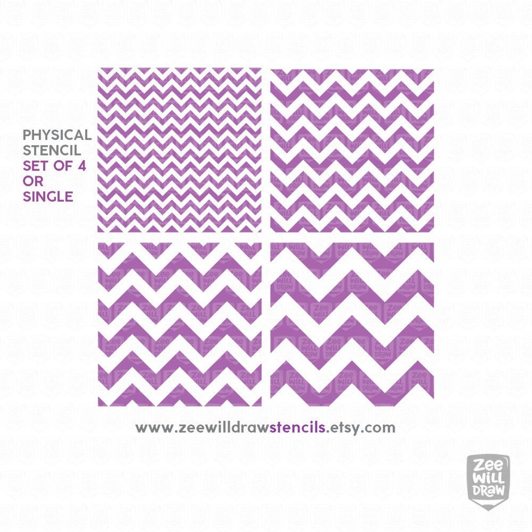 CHEVRON Stencil - Set of 4 or Single - Etsy