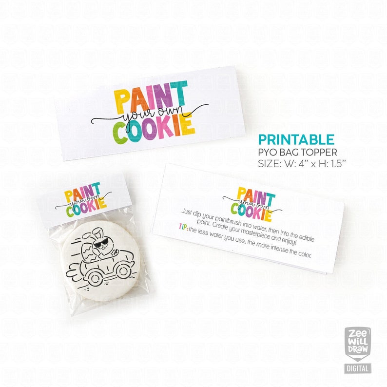 Paint Your Own Cookie Easter Printable Bag Topper - Etsy