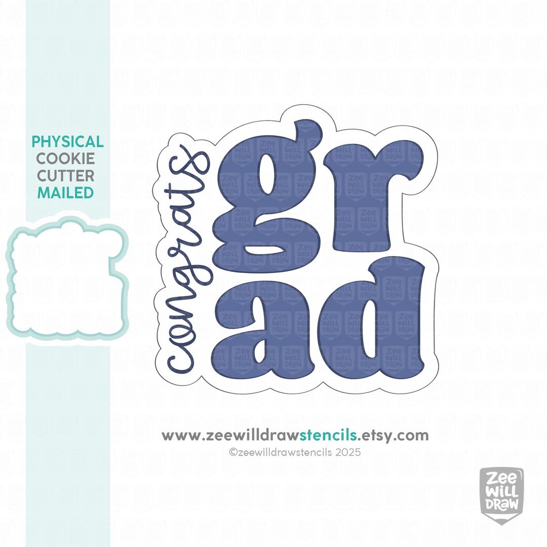 Congrats Grad Plaque Cookie Cutter - Etsy