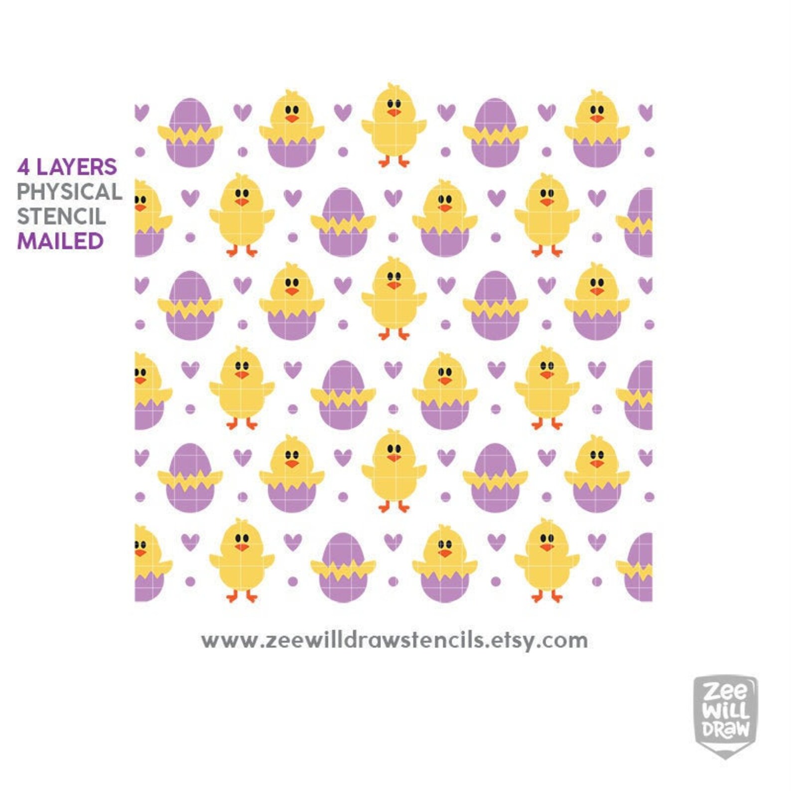 Chicks 4 Layer Stencil | Etsy