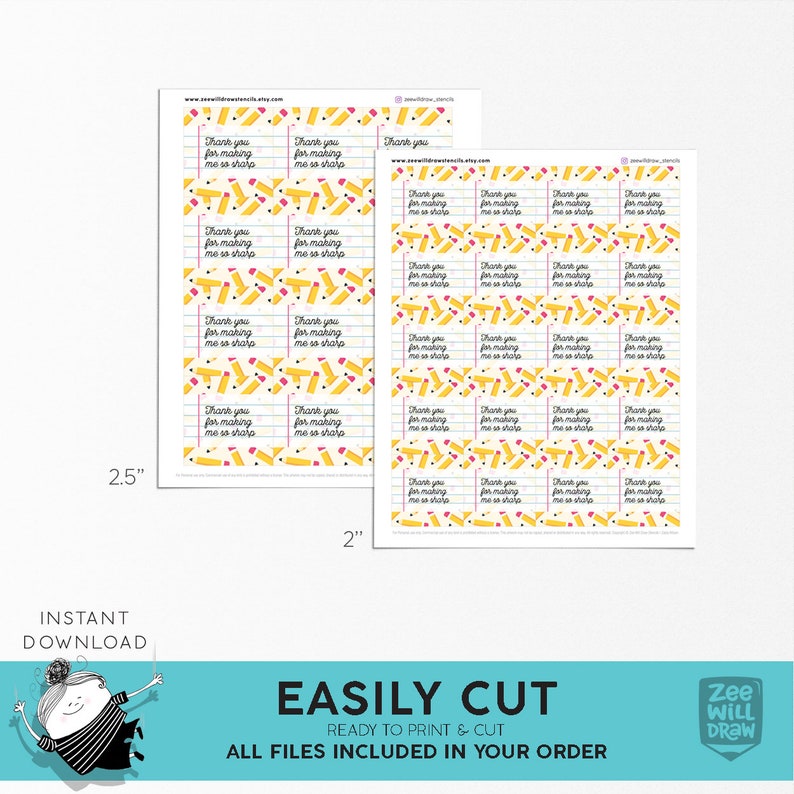 Thank You for Making Me so Sharp Square PRINTABLE Tags - Etsy