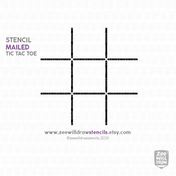 Tic Tac Toe Stencil for Cookies Cakes and Crafting | Etsy