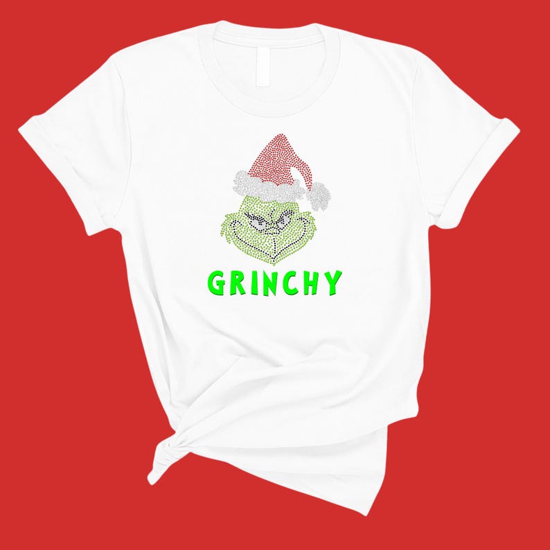 Grinch Glitter Digital Rhinestone Template | SS10 Rhinestone Template ...