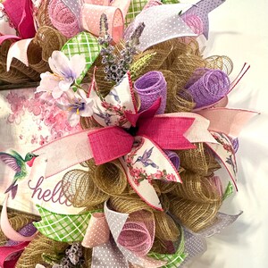 Hummingbird Wreath, Hummingbird Welcome Wreath, Welcome Wreath, Spring ...