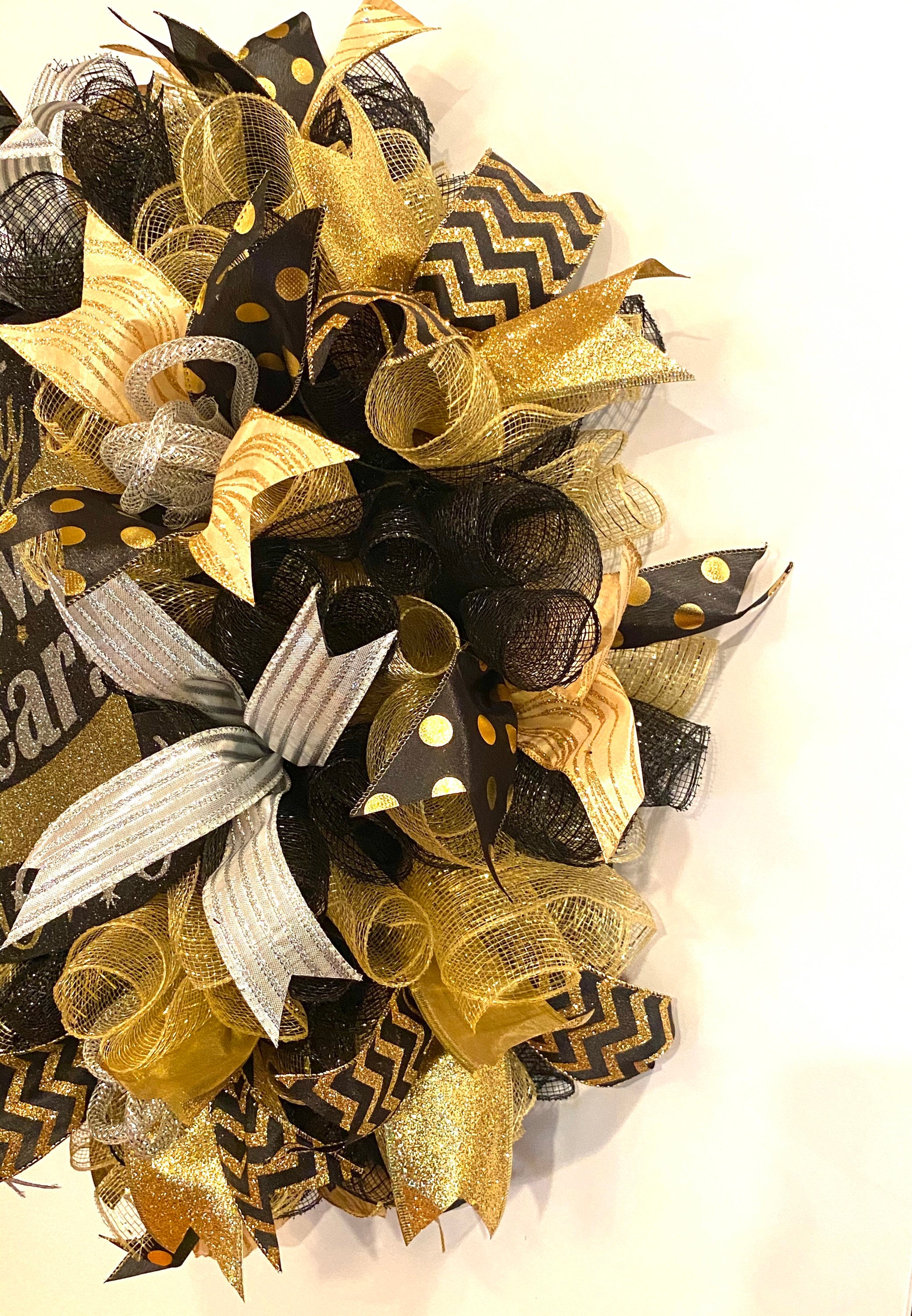 New Year Wreath/happy New Year/new Year Front Door | Etsy