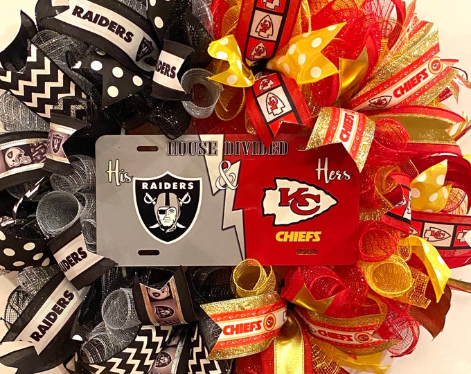 House Divided Wreath, House Divided Wreaths, Football Fan Wreath ...