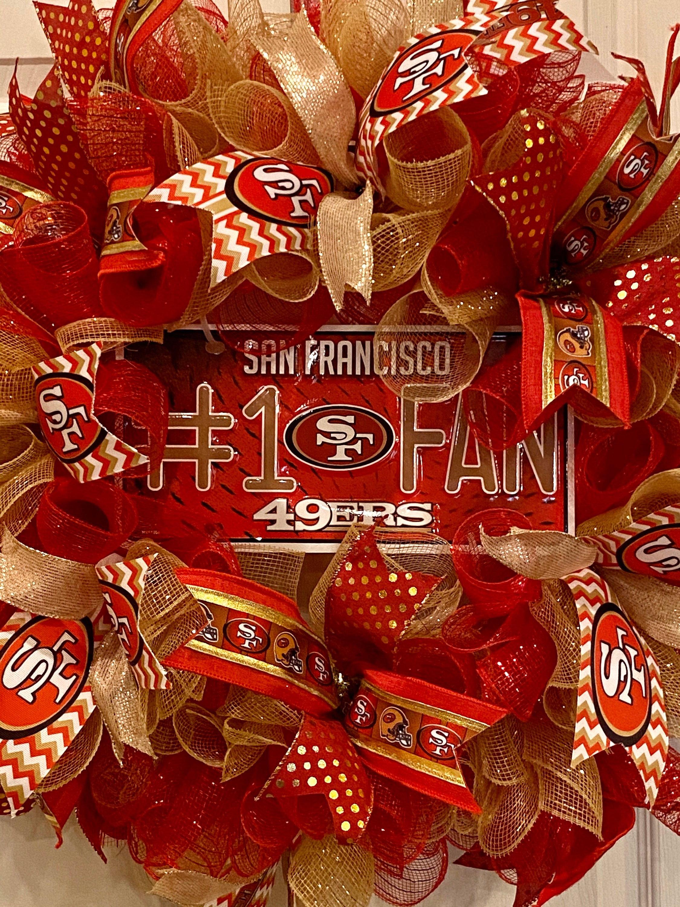 49ers Deco Mesh Wreath/49ers Wreath/sf 49ers Wreath/nfl - Etsy