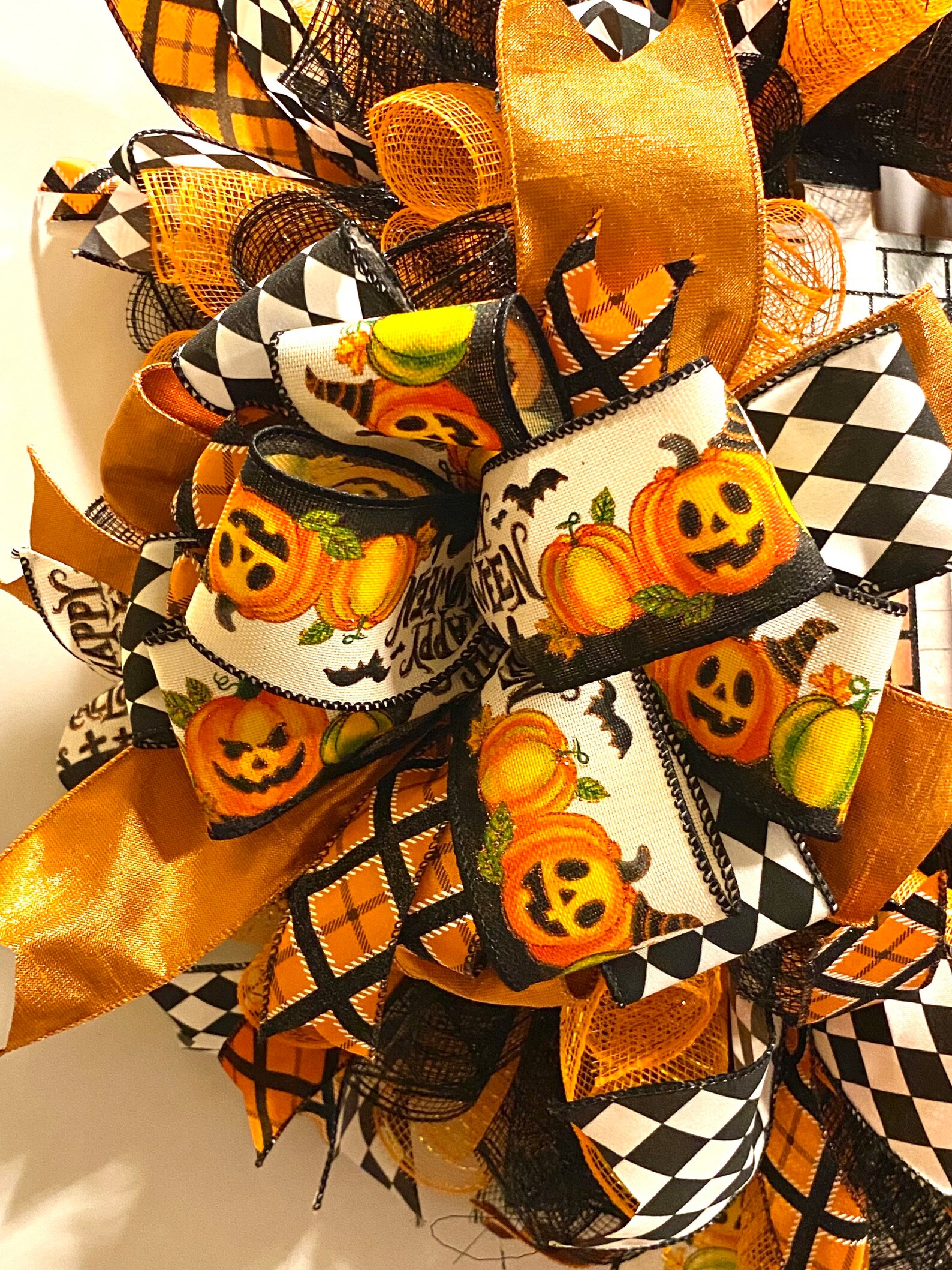 Halloween Wreath, Halloween Door Wreath, Halloween Front Door Wreath ...