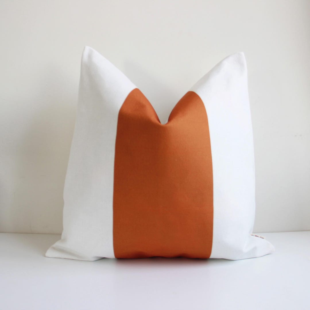 Orange Stripe Throw Pillow Cover – Modern Geo Accent Cushion Cover - Etsy
