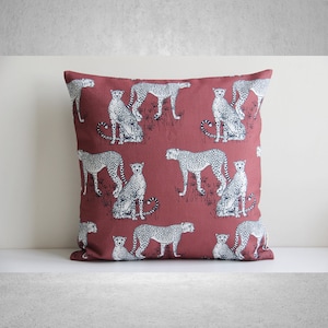 Curcuma/ Marsala/ Blue Leopard Throw Pillow Cover - Panther Decor ...