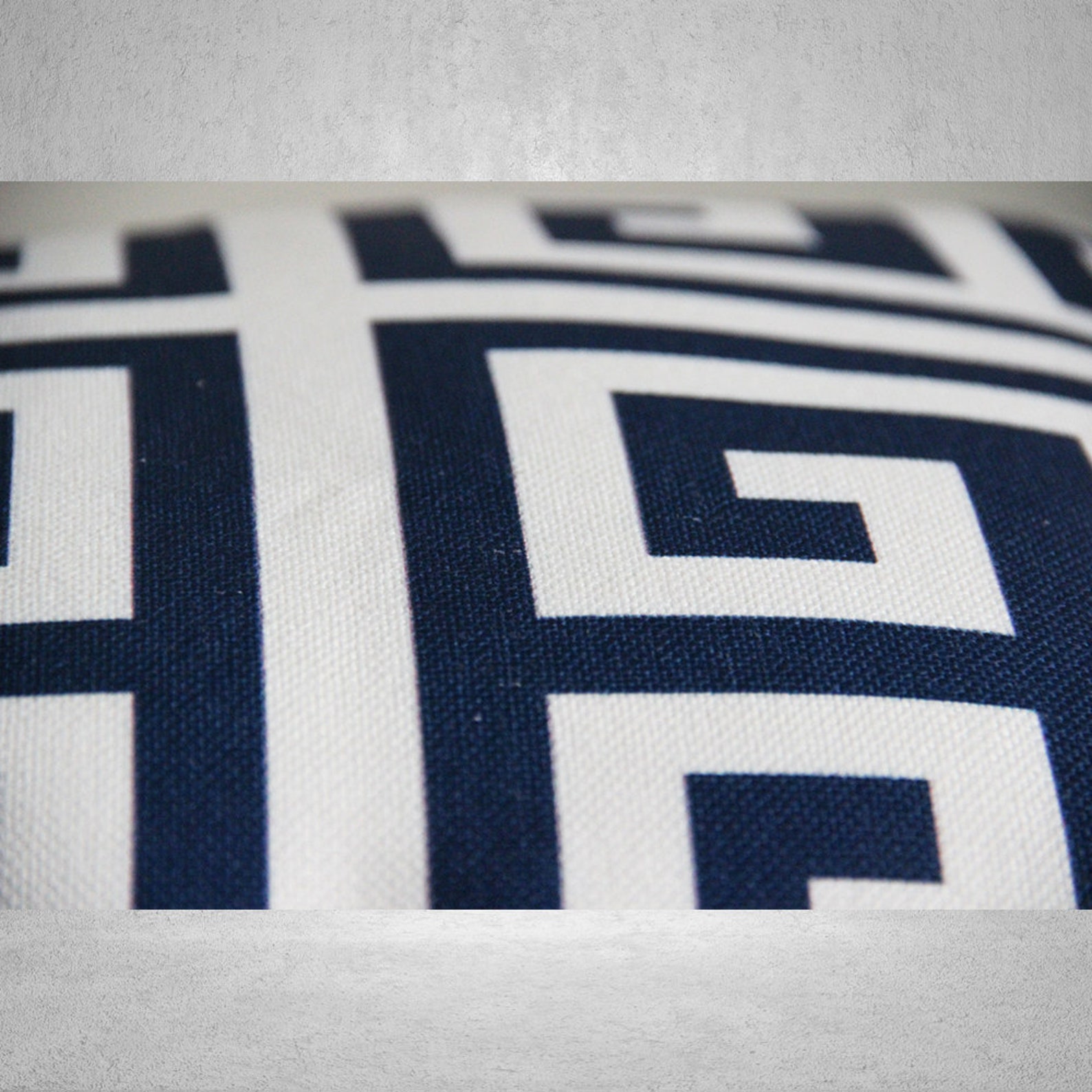 Navy Greek Key Throw Pillow Cover Geometric Decorative | Etsy