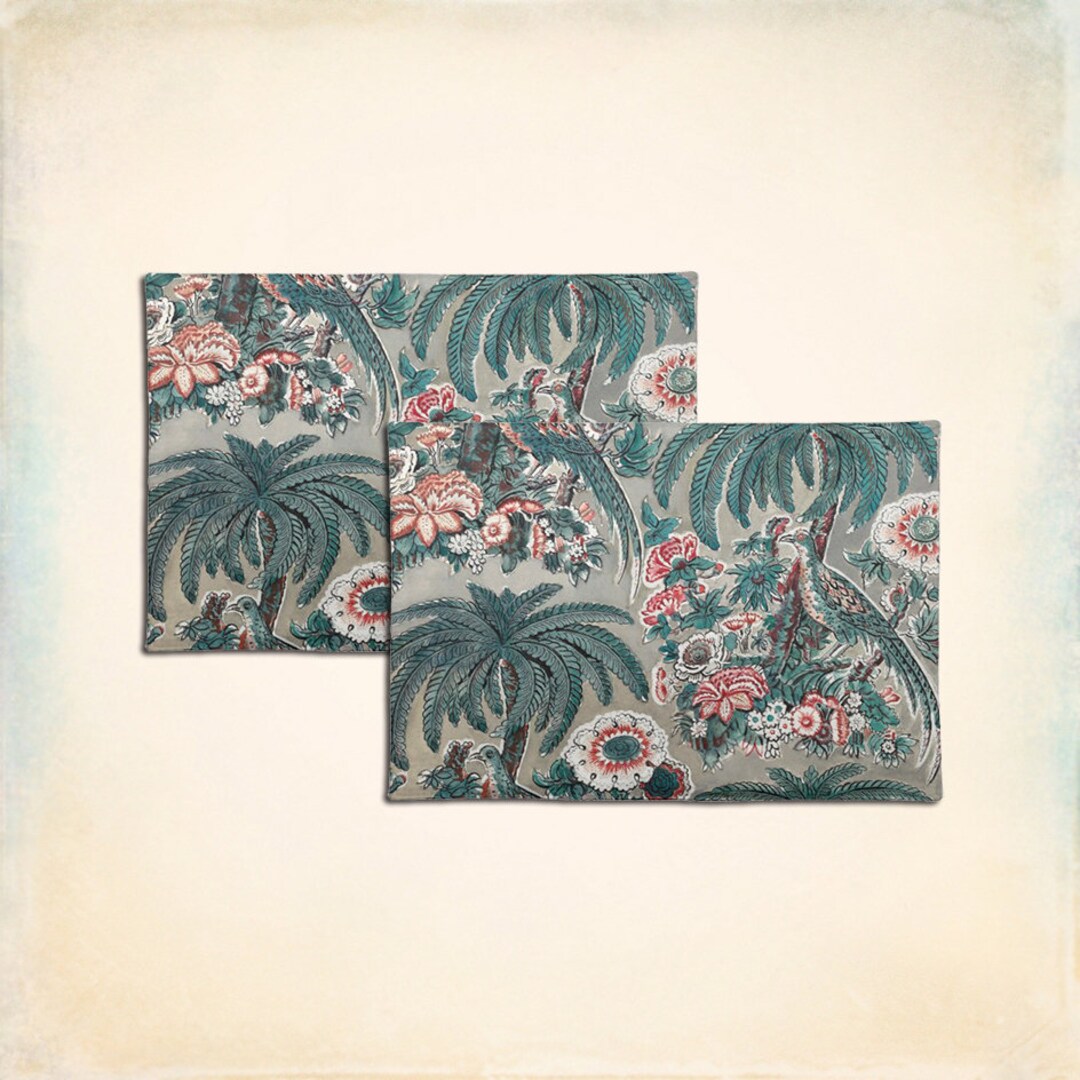 Palms & Birds Tropical Table Placemats Sets 12”x18”/ 14”x20” - Green ...