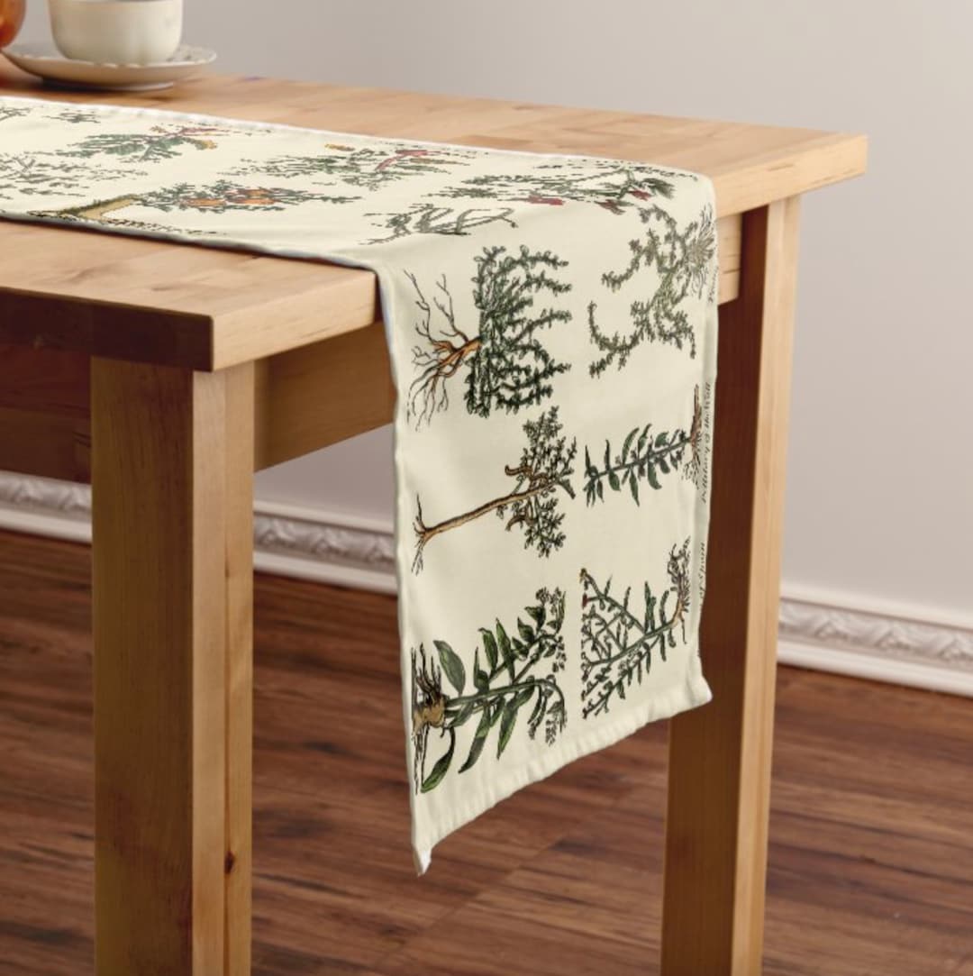 Botanical Herb Illustration Table Runner – Nature Plants Print - Etsy