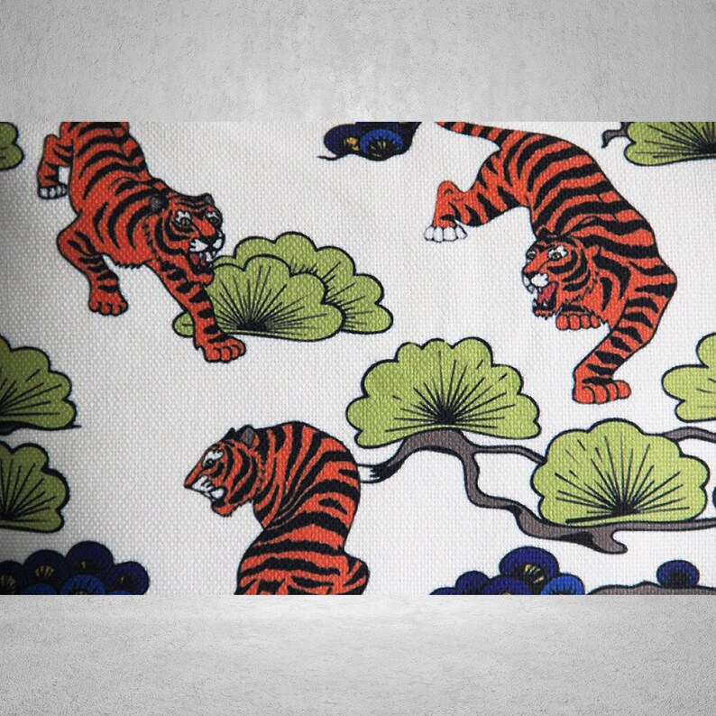 Chinoiserie Purple/ White Tiger Pine Tree Throw Pillow Cover - 20x20 ...