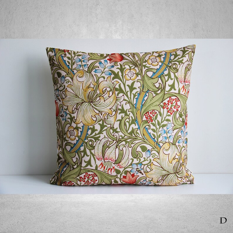William Morris Pattern Throw Pillow Cover Morris Art Cushion - Etsy