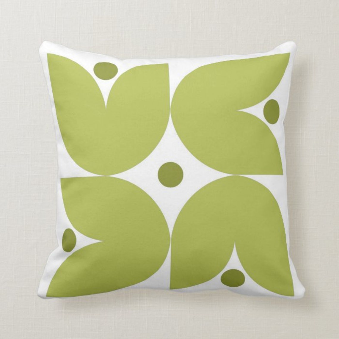 Chartreuse Black Tulip Throw Pillow Cover Cotton Linen | Etsy