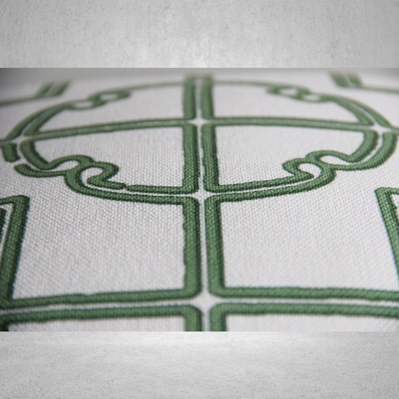 Jade /canary /lacquer Chinoiserie Geometric Throw Pillow Cover ...